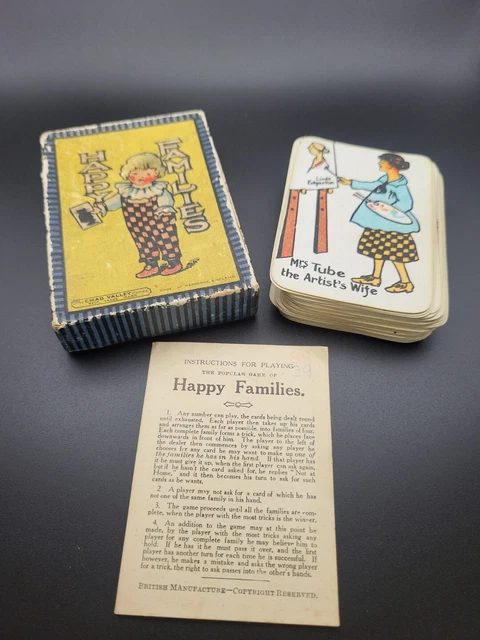 VINTAGE HAPPY FAMILIES Card Game By Chad Valley C1925 Linda Edgerton £ ...