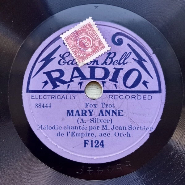 JEAN SORBIER MARY Anne & Fleur d'Amour 78 tours RPM Edison Bell Radio ...