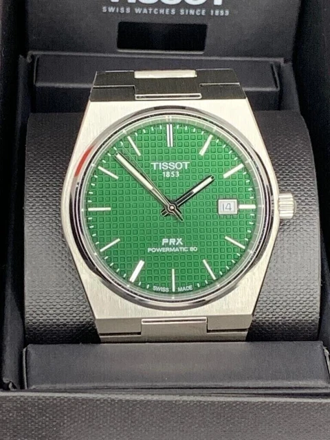TISSOT PRX POWERMATIC 80 Automatic Green Dial 40mm Stainless Steel Men ...