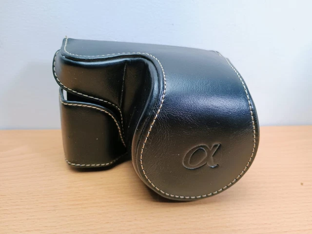 SONY ALPHA SERIES Camera Case Leather Black £19.99 - PicClick UK
