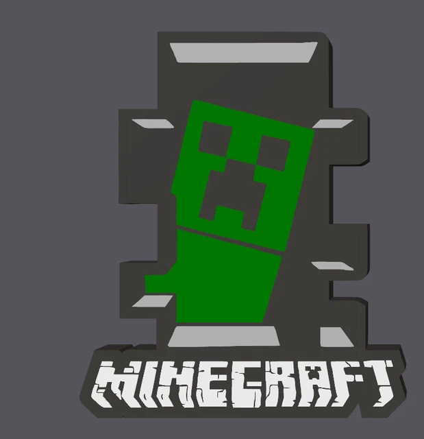 MINECRAFT CREEPER LOGO LED Lightbox | Mains Powered | 3D Printed PLA ...