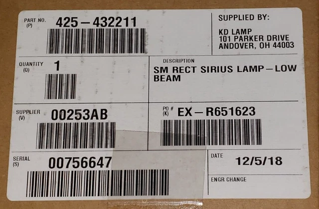 NEW PACCAR OEM RECTANGULAR LOW BEAM HEADLIGHT LENS w/ HOUSING $54.69 ...