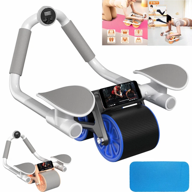 ABDOMINAL WHEEL AUTOMATIC Rebound Elbow Support Anti-Slip Fitness AB ...