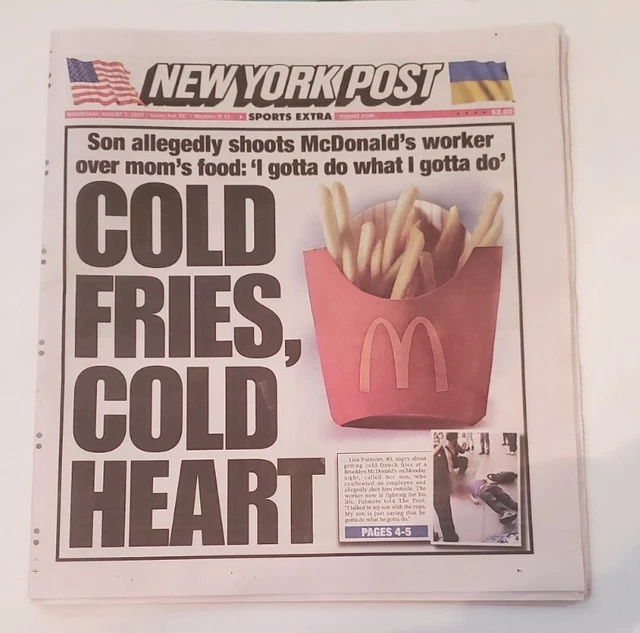 NEW YORK POST August 3 2022 McDonald's Shooting, DC Comics Batgirl ... NEW YORK POST August 3 2022 McDonald's Shooting, DC Comics Batgirl ...