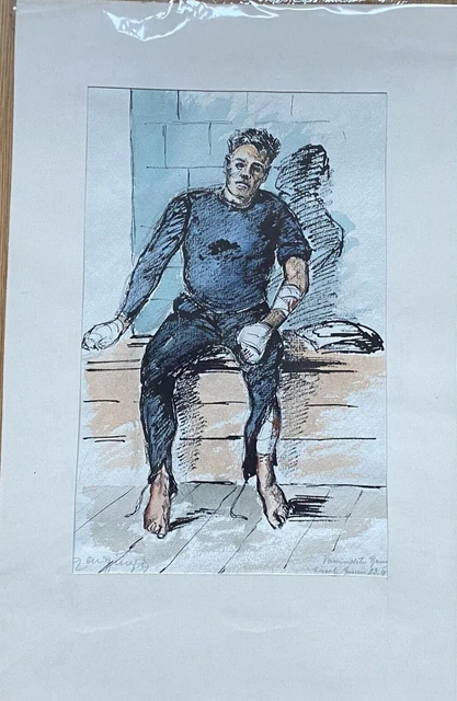 ROMAN ZENZINGER 1909 -1990 Militärzeichner Verwundeter Soldier £139.72 ...