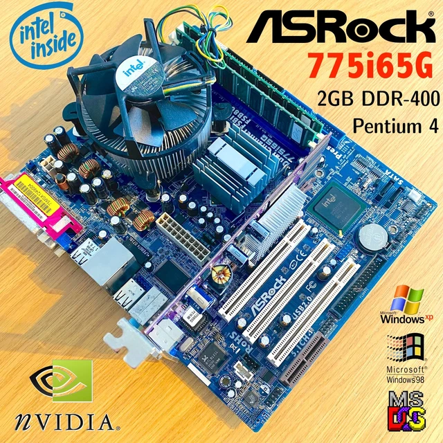 MOTHERBOARD ASROCK 775I65G 2.12 GeForce AGP Windows 98 DOS XP RAM Intel ...