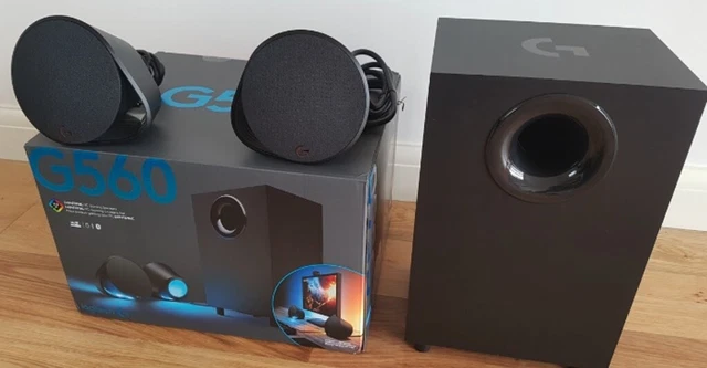 LOGITECH G560 LIGHTING RGB Lightsync 120W RMS Gaming Speakers 2.1 Black ...