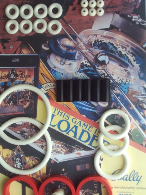 FLIPPER BALLY-BLACK ROSE-KIT Elastiques-Pinball Rubber Ring EUR 16,50 ...