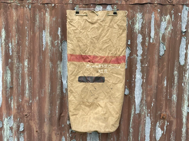 RARE WW2 BRITISH Army Kitbag Major Rwr Oliver Arnhem P.r.o Rtr Op ...