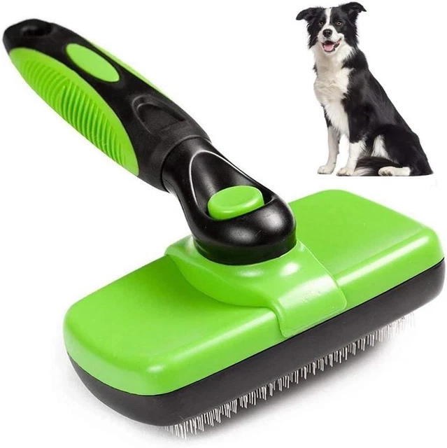 SELF-CLEANING SLICKER BRUSH, Grooming Brush for Dogs &Cats with Medium ...