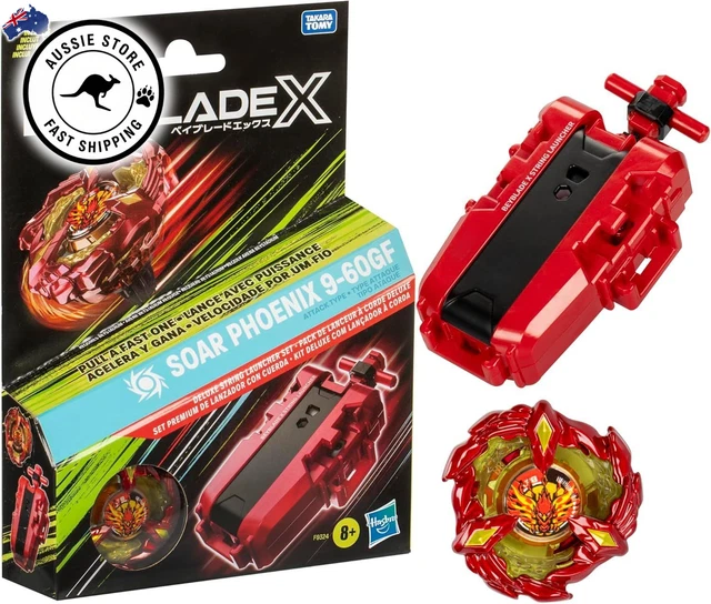 BEYBLADE X SOAR Phoenix 9-60GF Deluxe String Launcher Set with Attack ...