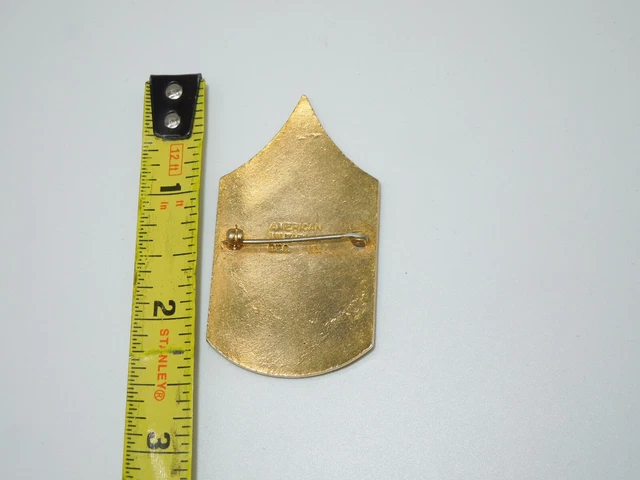 ORIGINAL KOREAN WAR US Army Staff Sergeant Enamel Cap Rank Badge Pin ...