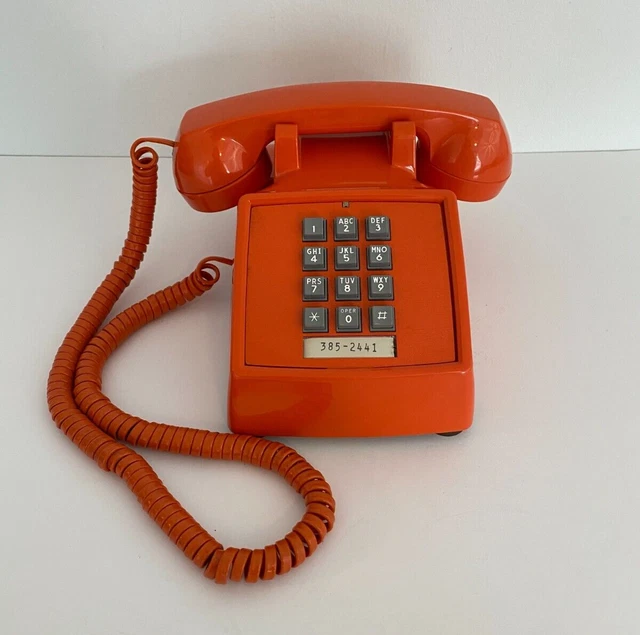 VINTAGE ITT ORANGE Push Button Landline Desk Top Telephone £56.72 ...