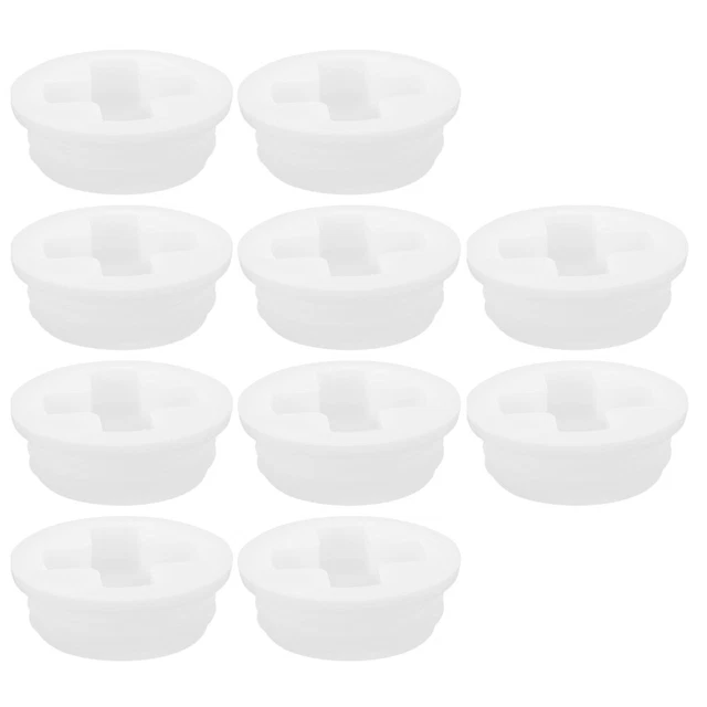 10 PCS WHITE Plastic Bucket Dust Cover Water Tote Cap Drum Bung Plug ...