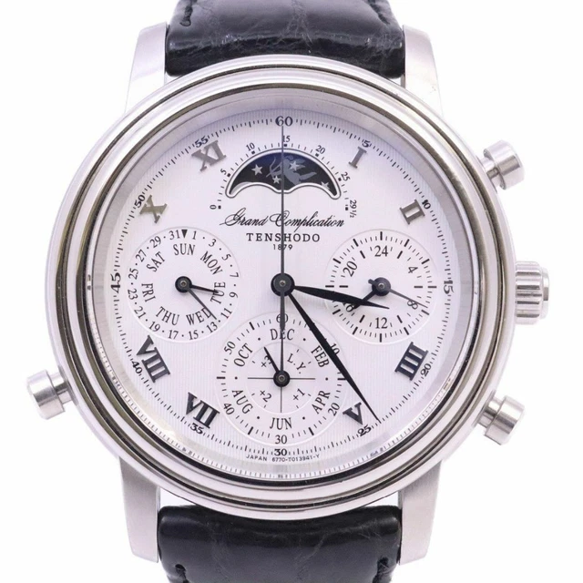 MONTRE POUR HOMME Tenshodo Grand Complication quartz cadran blanc ...