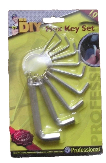10 PIECE METRIC Mr DIY L Shaped Hex Key Set Allen key £3.79 - PicClick UK