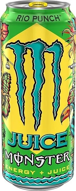 MONSTER ENERGY JUICE Rio Punch, Energy+Juice, Energy Drink, 16oz (Pack ...