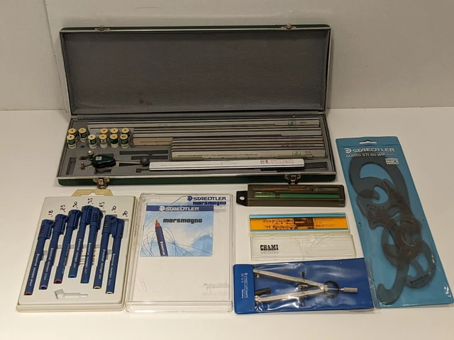 FABER CASTELL LETTERING Set Drafting Tools Lettering Art Large Lot K&E ...