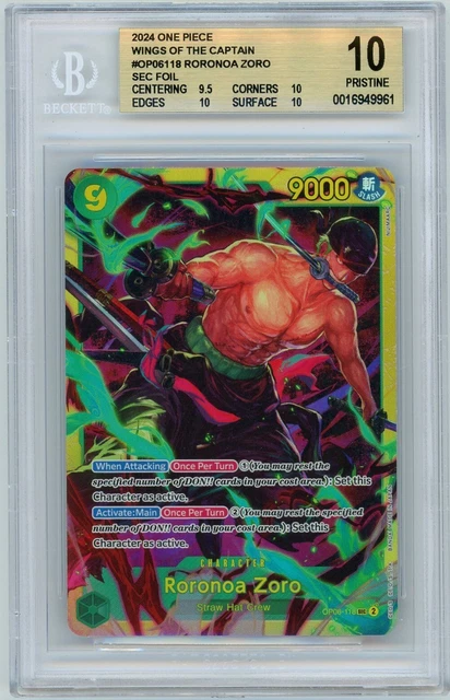 ONE PIECE WINGS of the Captain OP06-118 Roronoa Zoro SR BGS 10 VIERGE EUR 73,02 - PicClick FR