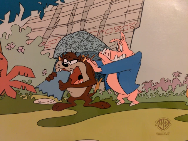 TAZ-MANIA ANIMATION CEL TAZ vintage cartoons Warner Bros. Looney toons ...