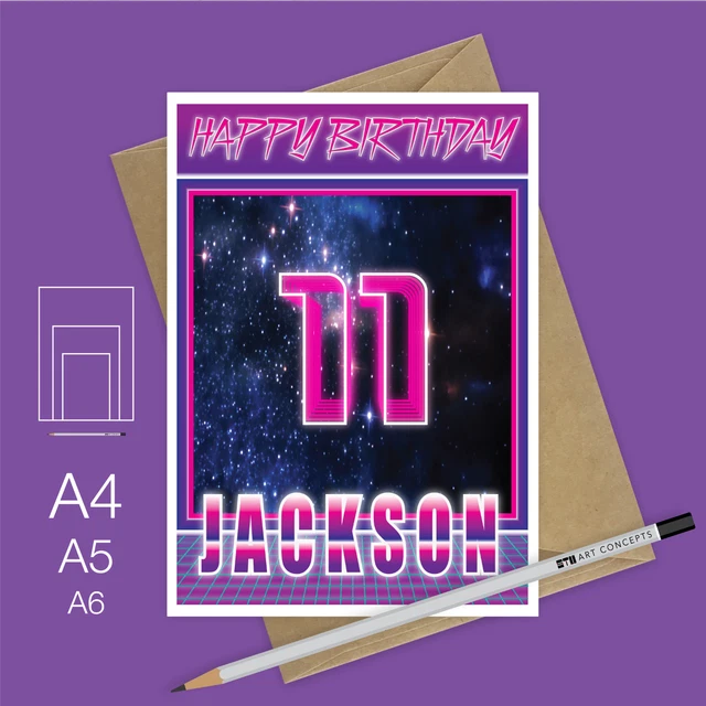 PERSONALISED 11TH BIRTHDAY card for boy son brother friend edit name 11 ...