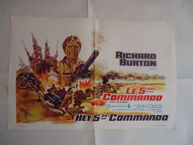 RICHARD BURTON/LE 5EME COMMANDO/RAID ON ROMMEL/ affiche belge originale EUR 7,00 - PicClick FR