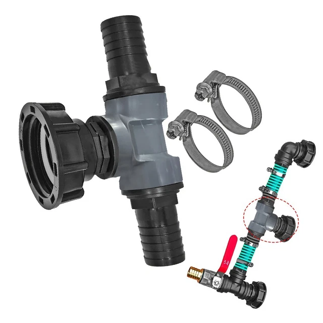 ADAPTATEUR DE RÉSERVOIR d'eau IBC Tee DN60 S60X6 connecteur tuyau buse ...