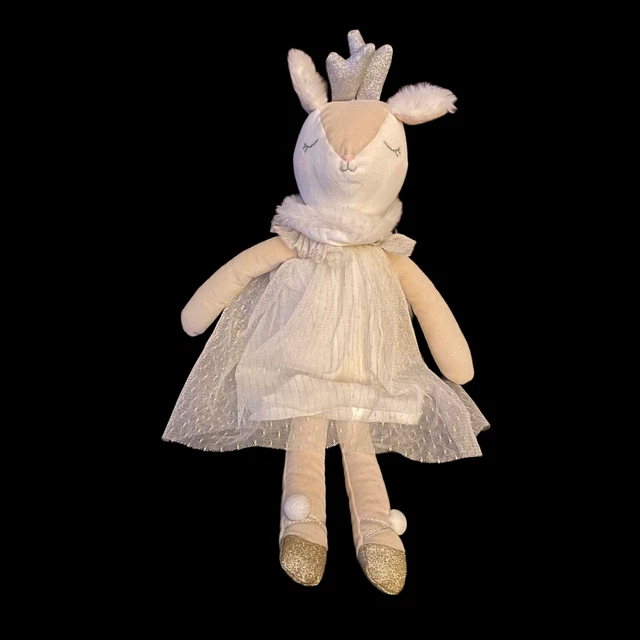 THE LITTLE WHITE Company Albetta Deer Cute Ballerina Fairy Soft Toy ...