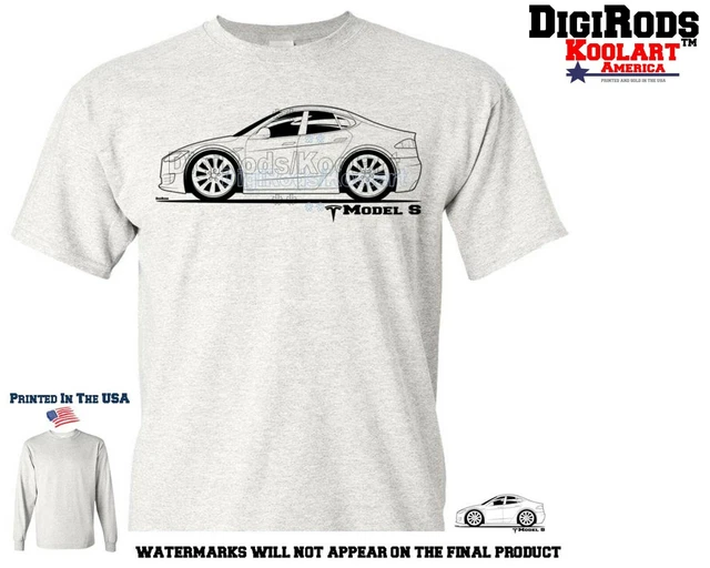 TESLA MODEL S Side View Black Outline DigiRods / Koolart Cartoon Car T ...