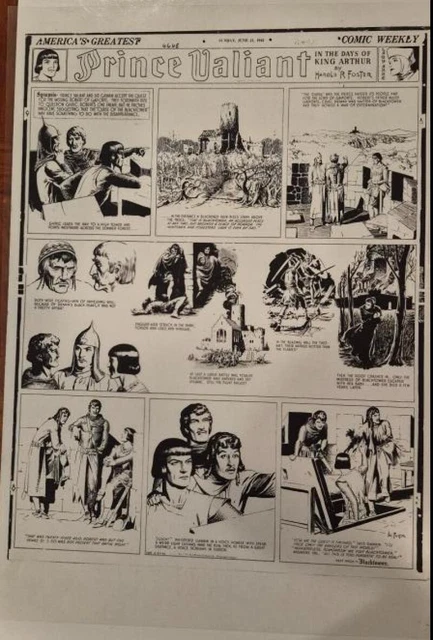 PRINCE VALIANT ORIGINAL transparency art, HAROLD FOSTER, Hal, 12x16, 05 ...