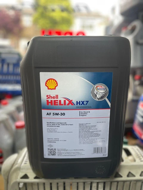 SHELL HELIX HX7 AF 5w-30 Professional synthetic engine oil 20 Litres ...