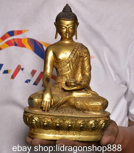 8.8 &VIEUX BOUDDHA Shakyamuni Amitabha en bronze tibétain doré EUR 238,80 - PicClick FR