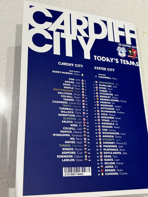 CARDIFF CITY VS Exeter City Matchday Programme LEAGUE ONE 26-12-2025 £3 ...