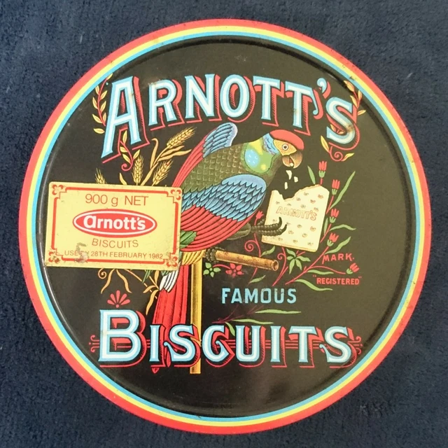 1980S COLLECTIBLE ARNOTTS Famous Biscuits Tin 900g net (empty) Rosella ...