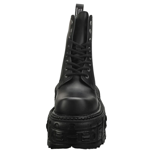 NEW ROCK METALLIC M-mili084n-s5 Unisex Platform Boots in Black - 5 UK £ ...
