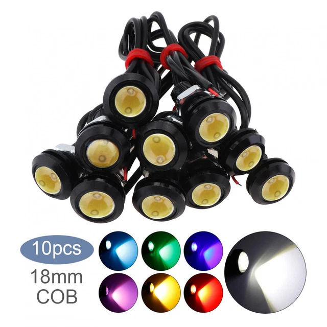 10X 18MM 9W LED Eagle Eye White Light Daytime Running DRL Backup Light ...