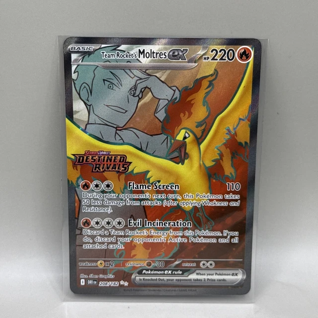 POKÉMON TCG TEAM Rockets Moltres EX#208/182 Destined Rivals Stamped £7. ...