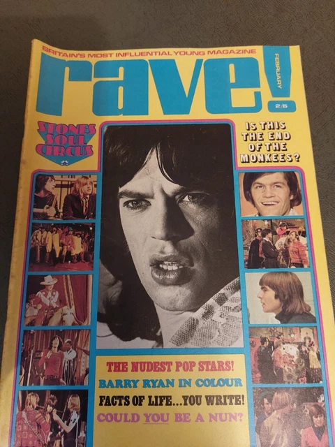 VINTAGE RAVE MAGAZINE FEBRUARY 1969 Stones Monkees Marmalade Andy ...
