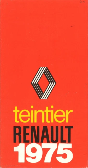 CATALOGUE BROCHURE PROSPEKT Renault teintes nuancier colour chart 1975 ...