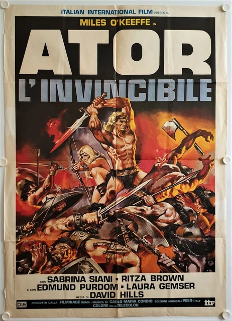 AFFICHE CINÉMA ATOR L'INVINCIBLE 1982 D'AMATO O'Keffe Siani Browne ...