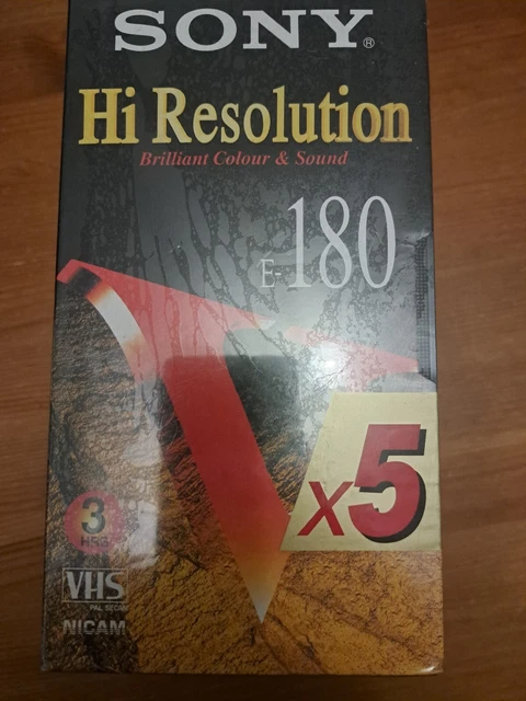 VIDEOCASSETTA SONY VHS x5 alta risoluzione E-180 EUR 12,88 - PicClick IT
