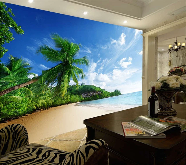 LOVELY BEACH SCENERY Full Wall Mural Photo Wallpaper Print Kids Home 3D ...