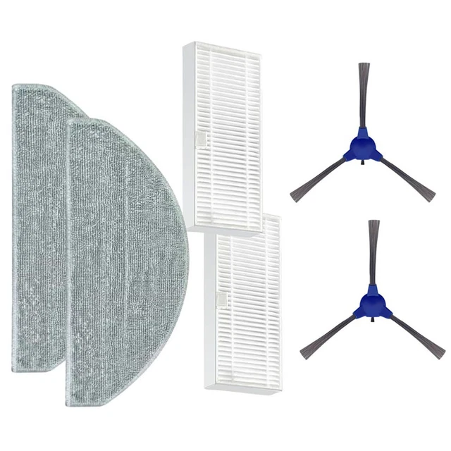 ROBOT VACUUM PARTS Side Brush Kit Nylon Side Brushes Filter Paper ...