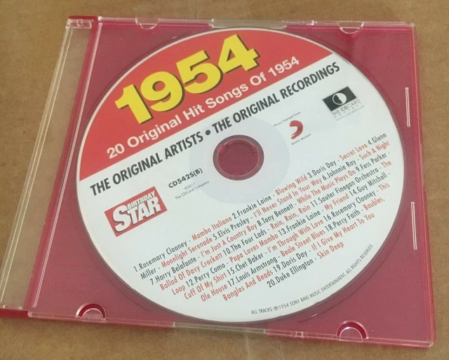 1954. 20 ORIGINAL Hit Songs Of 1954 Cd. Birthday Star. $6.00 - PicClick AU
