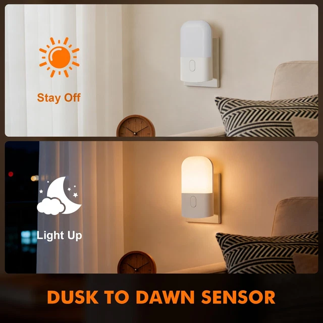GD103UK-1 NIGHT LIGHT Plug in Wall with Dusk to Dawn Photocell Sensor ...