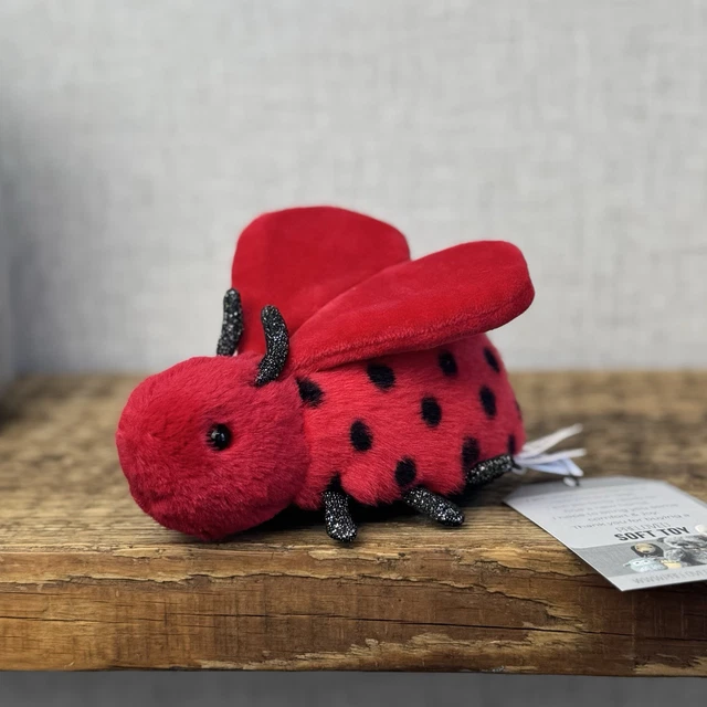 JELLYCAT LOULOU LOVE Bug - Mini Ladybird Soft Toy Beanie Plush Small ...