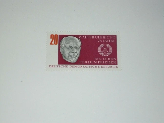 DDR BRIEFMARKE 75. Geburtstag Walter Ulbricht Ein Leben für den Frieden Ostalgie EUR 1,00 ...