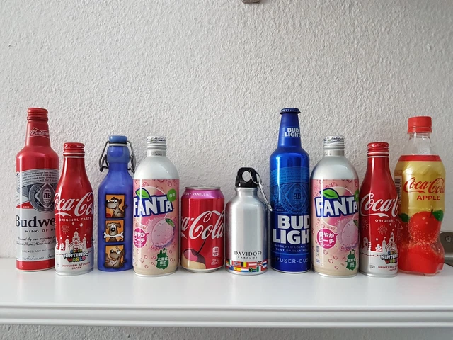SAMMLUNG ALUMINIUM FLASCHE leer , coca cola , fanta japan , bier ...