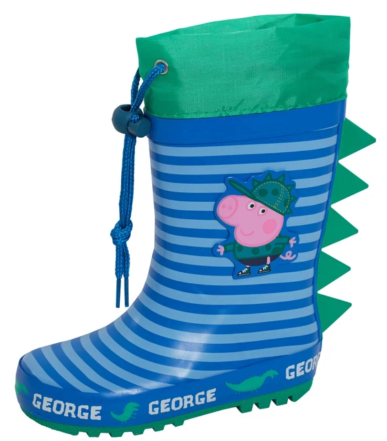 PEPPA PIG GEORGE Wellies Boys Wellington Boots Kids Dino Wellingtons ...