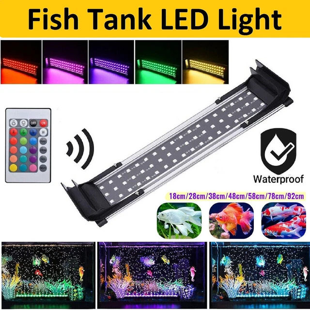 FISH TANK AQUARIUM Light Waterproof Fish Tank UnderwaterLED Light Full ...